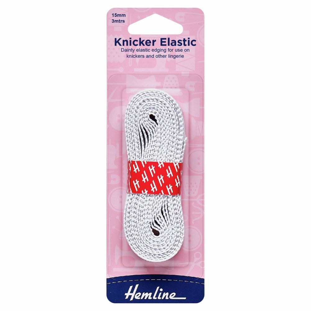 Hemline Knicker Elastic. Frilled. 15mm (5/8 inch) x 3m White. | Sew ...