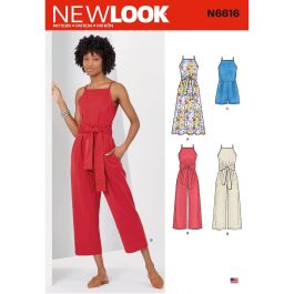 Misses Dress and Jumpsuit New Look Sewing Pattern N6616 | Sew Essential