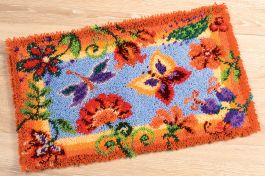Vervaco Latch Hook Rug Kit. Flowers and Butterflies. | Sew Essential