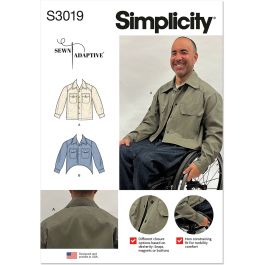 Unisex Adaptive Shacket by Sewn Adaptive Simplicity Sewing Pattern 3019 ...