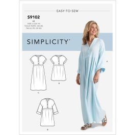 Misses Caftan and Dresses Simplicity Sewing Pattern 9102 | Sew Essential